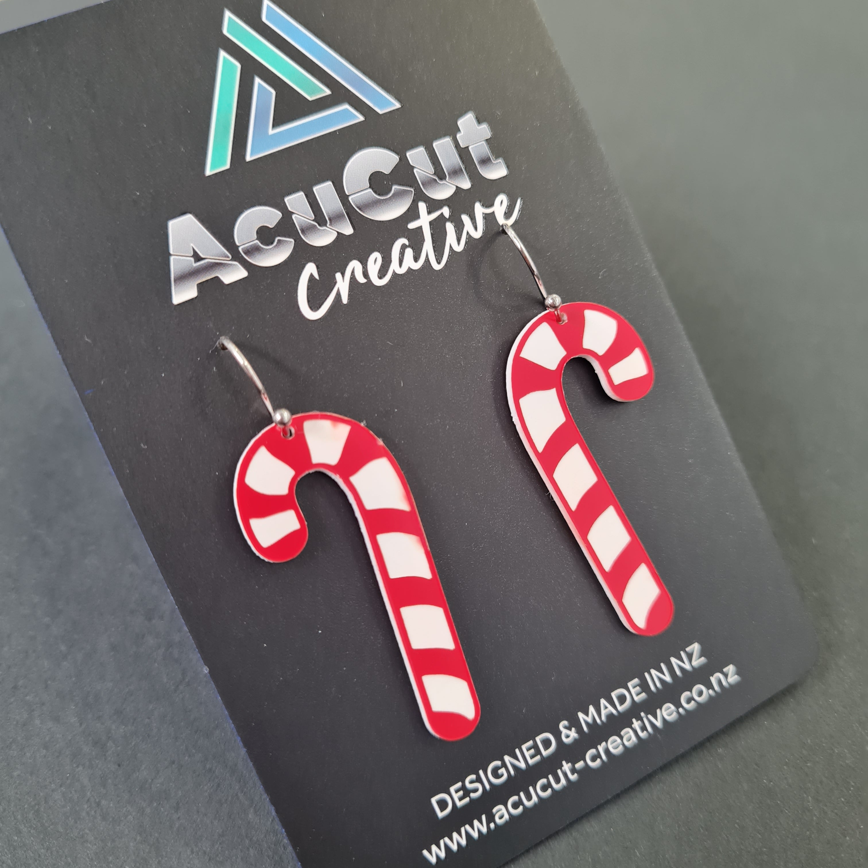 Candy Cane Earrings – AcuCut Creative